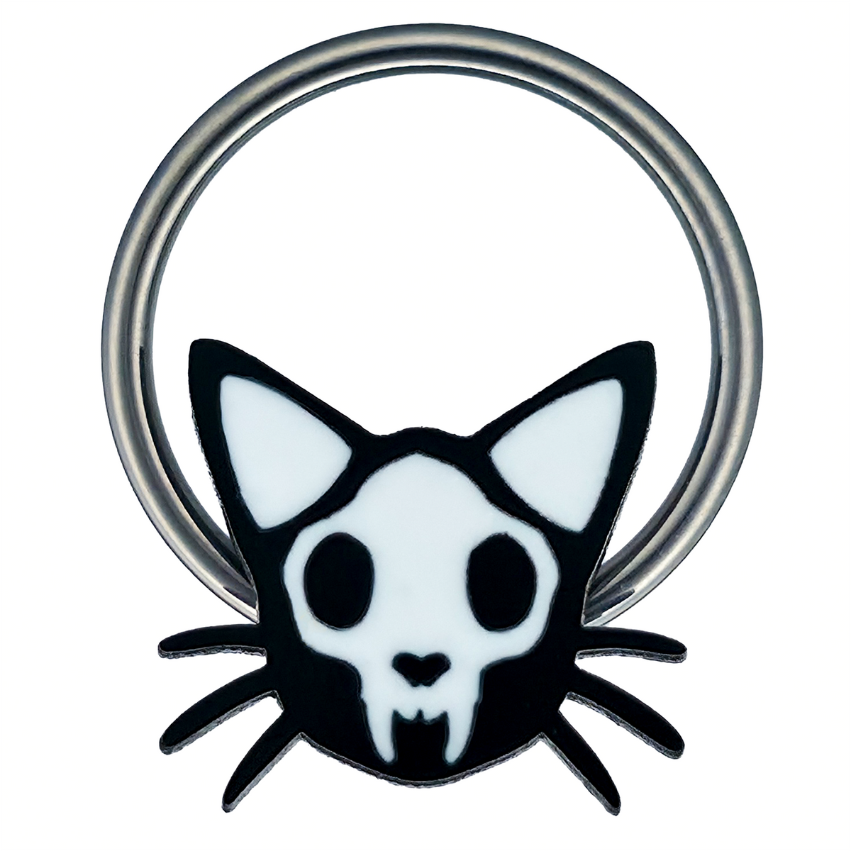 Skull Cat Septum + Daith Ring – Metal Lotus