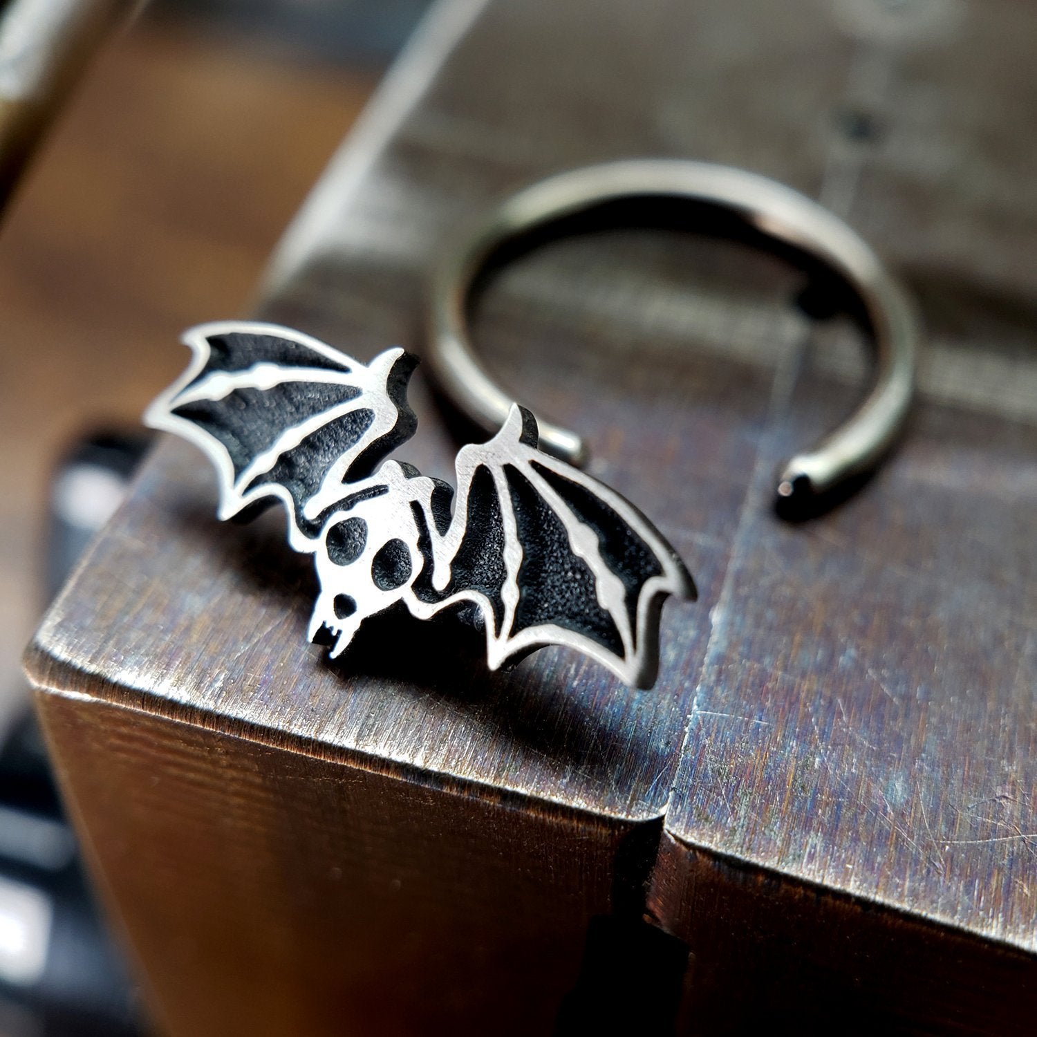 Bat Skeleton Septum + Daith Ring - Metal Lotus