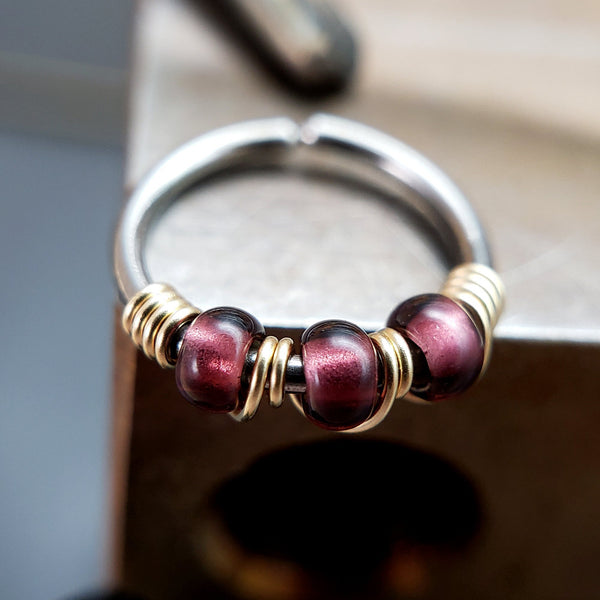 Royal - Purple Nose Ring Hoop - Metal Lotus