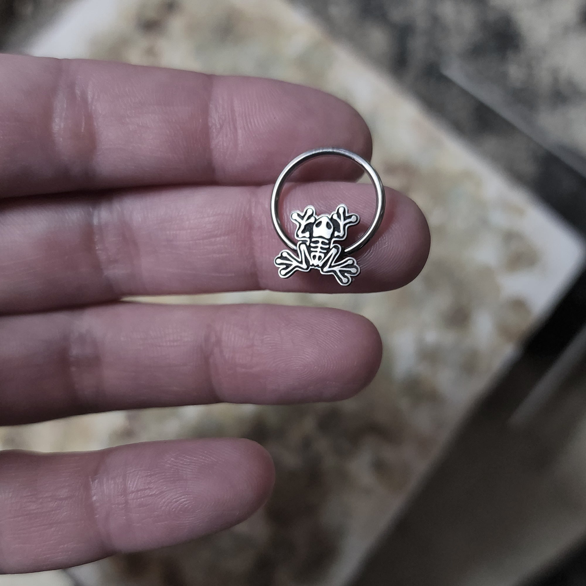 Skeleton Frog Septum + Daith Ring - Metal Lotus
